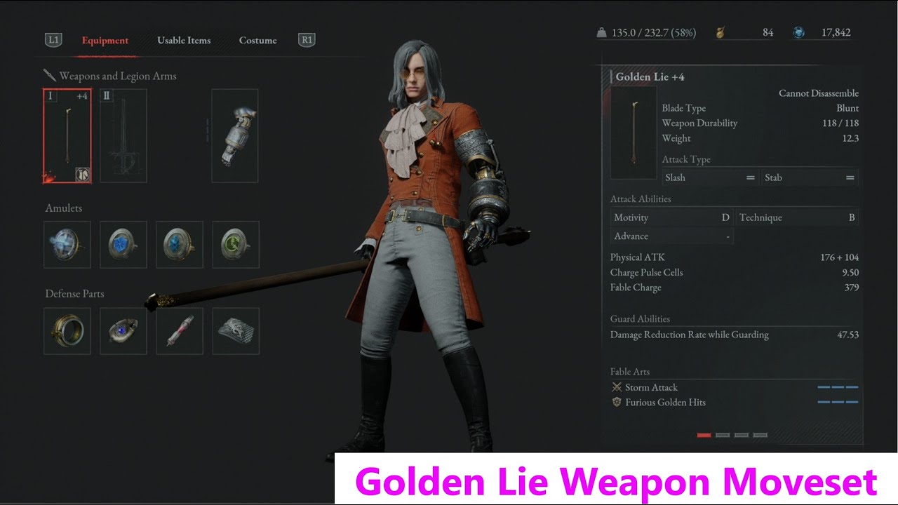 Lies of P: Golden Lie Weapon Moveset. - YouTube
