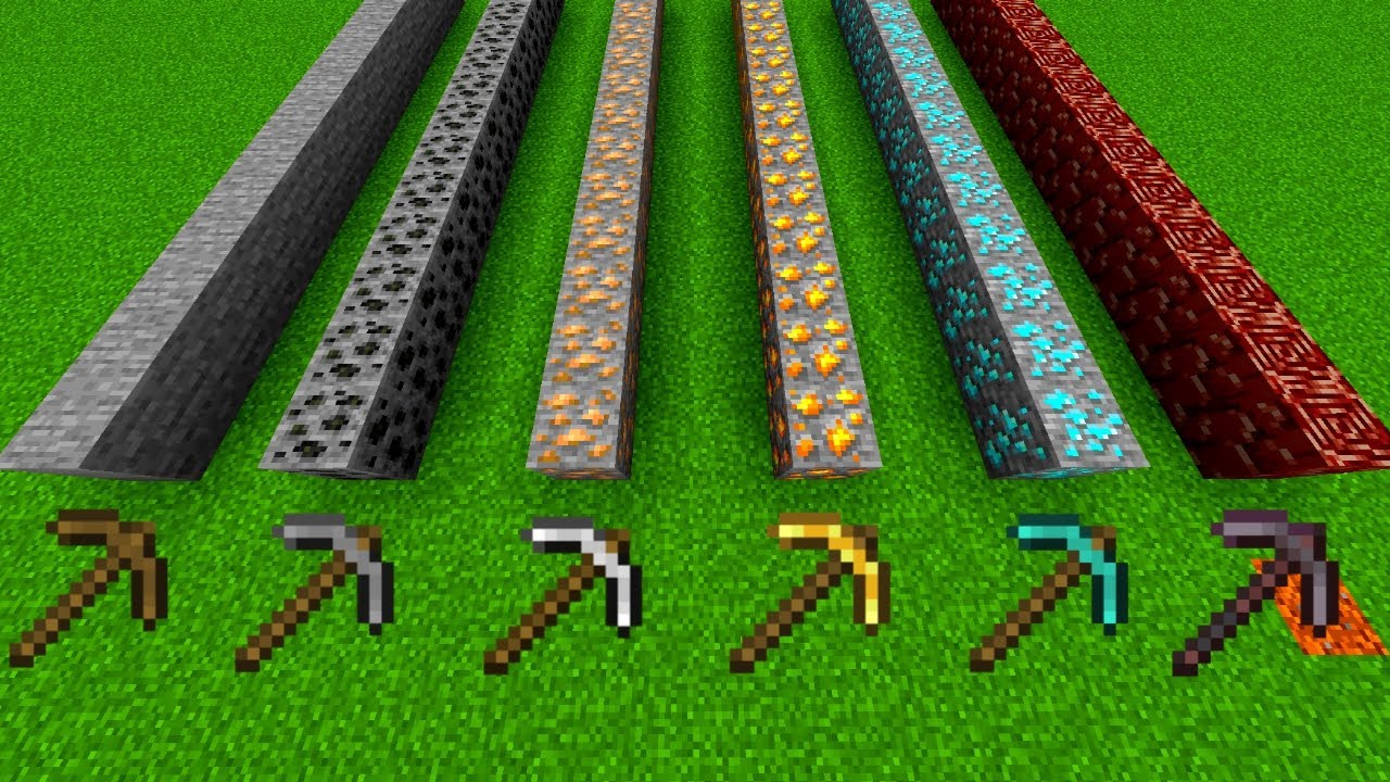 Minecraft Which pickaxe is faster for ore ? How many durability left ...