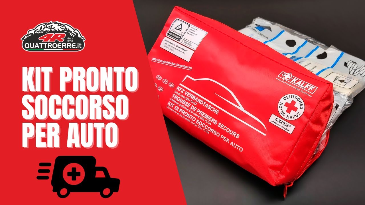 Contenuto Kit di Primo Soccorso Auto Omologato DIN 13164 - YouTube