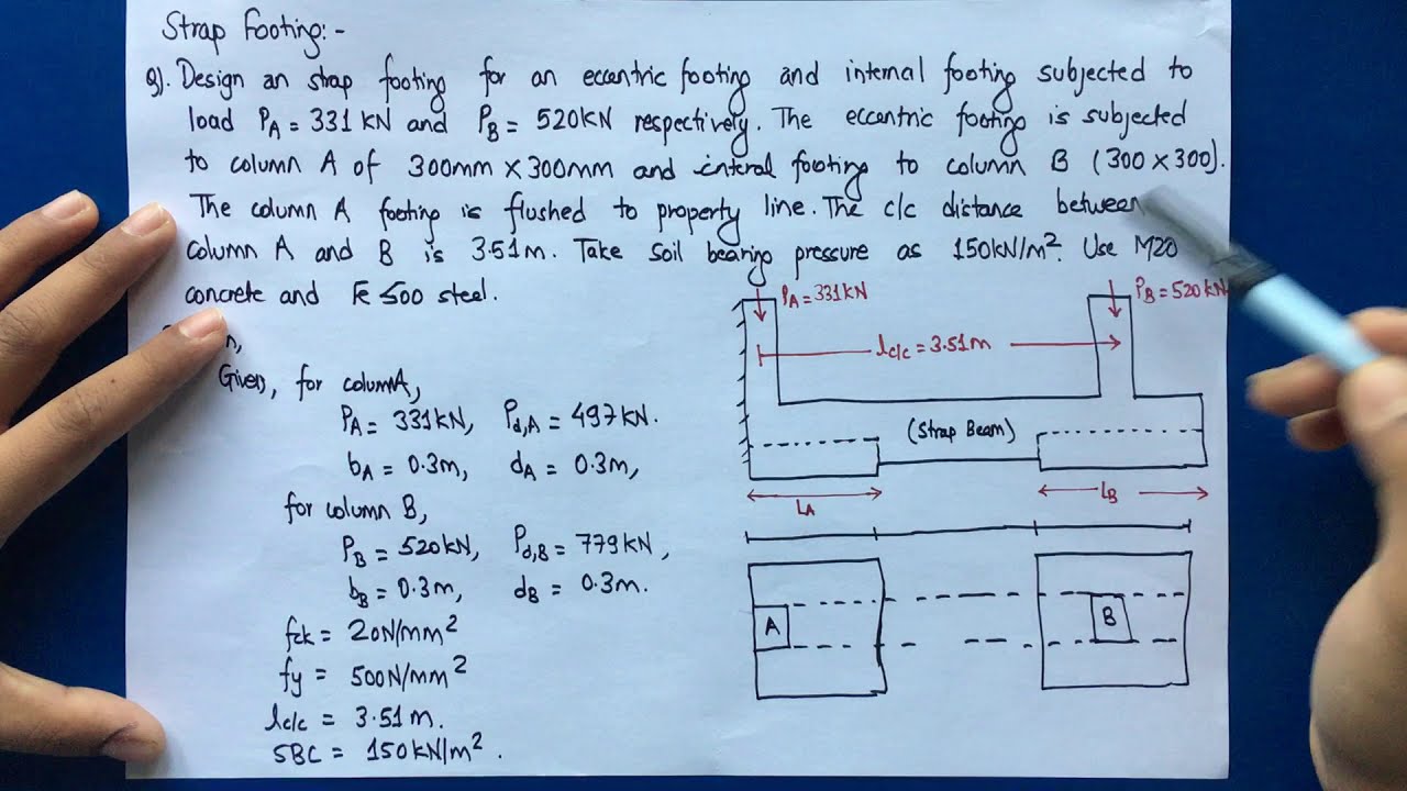 Design of Strap Footing | Eccentric Footing | IOE PU PoU | IIT MU - YouTube