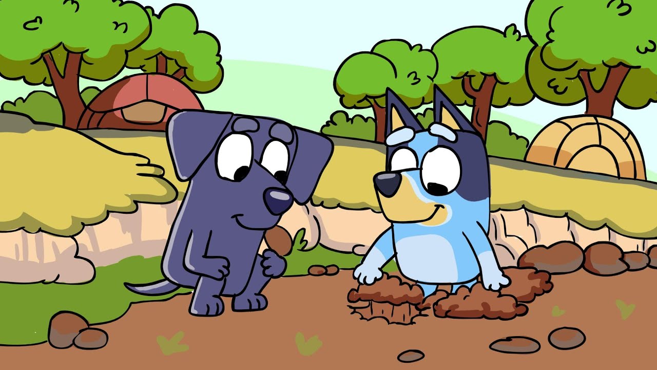 Drawing Bluey We like Stinky in Camping with JeanLuc - YouTube
