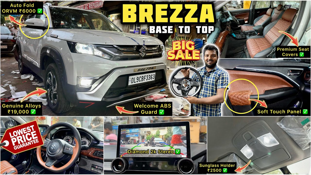 2024 Brezza LXI Base to Top Model Modification With Price Brezza Base ...