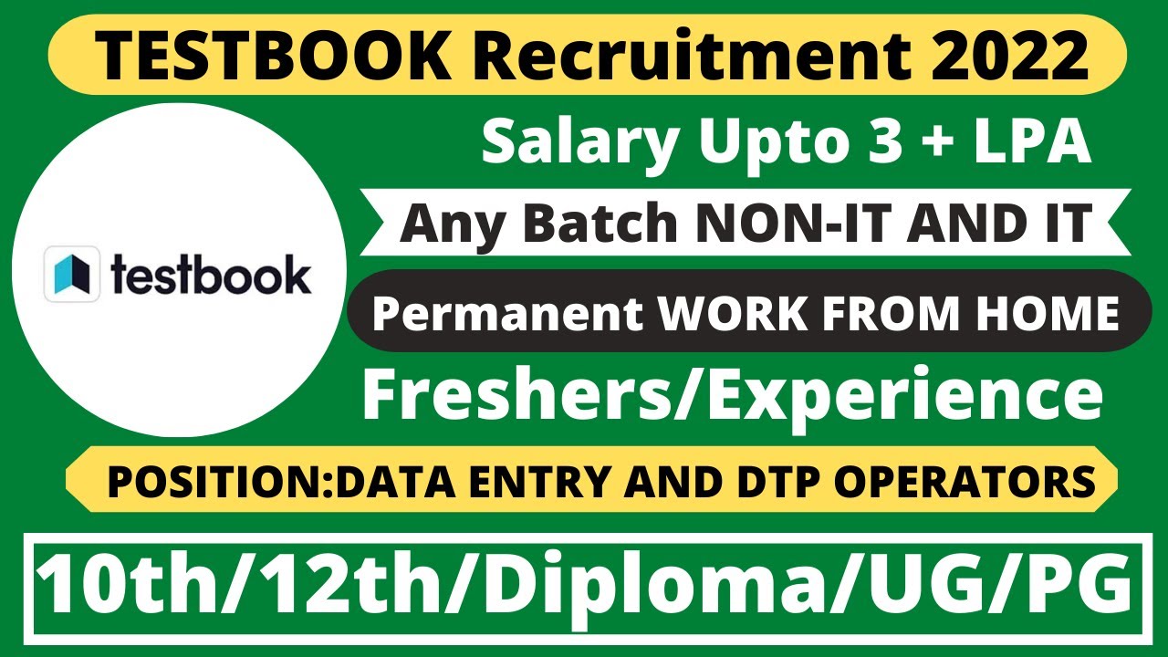 TESTBOOK IS HIRING DATA ENTRY AND DTP OPERATORS|PERMANENT WORK FROM ...