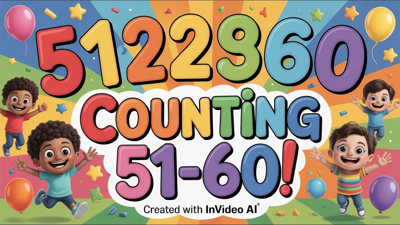 Counting 51 to 60 for Kids | Fun Rhyming Numbers Song (Created with ...