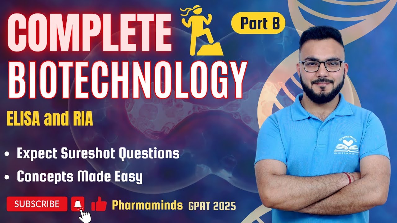 Complete Biotechnology for GPAT and NIPER Part 8| RIA ELISA and Gel ...