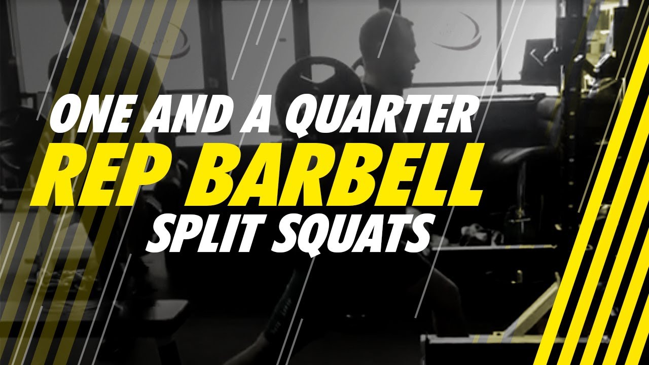 One and a quarter rep barbell split squats - YouTube