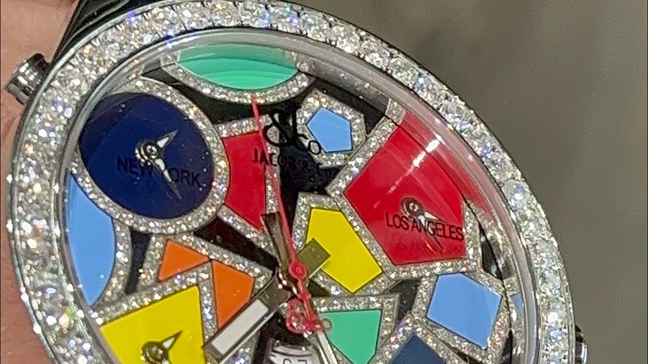 Jacob & Co Diamond Watch 5 Time Zones Shape Overload 47MM RARE PIECE 😮 ...