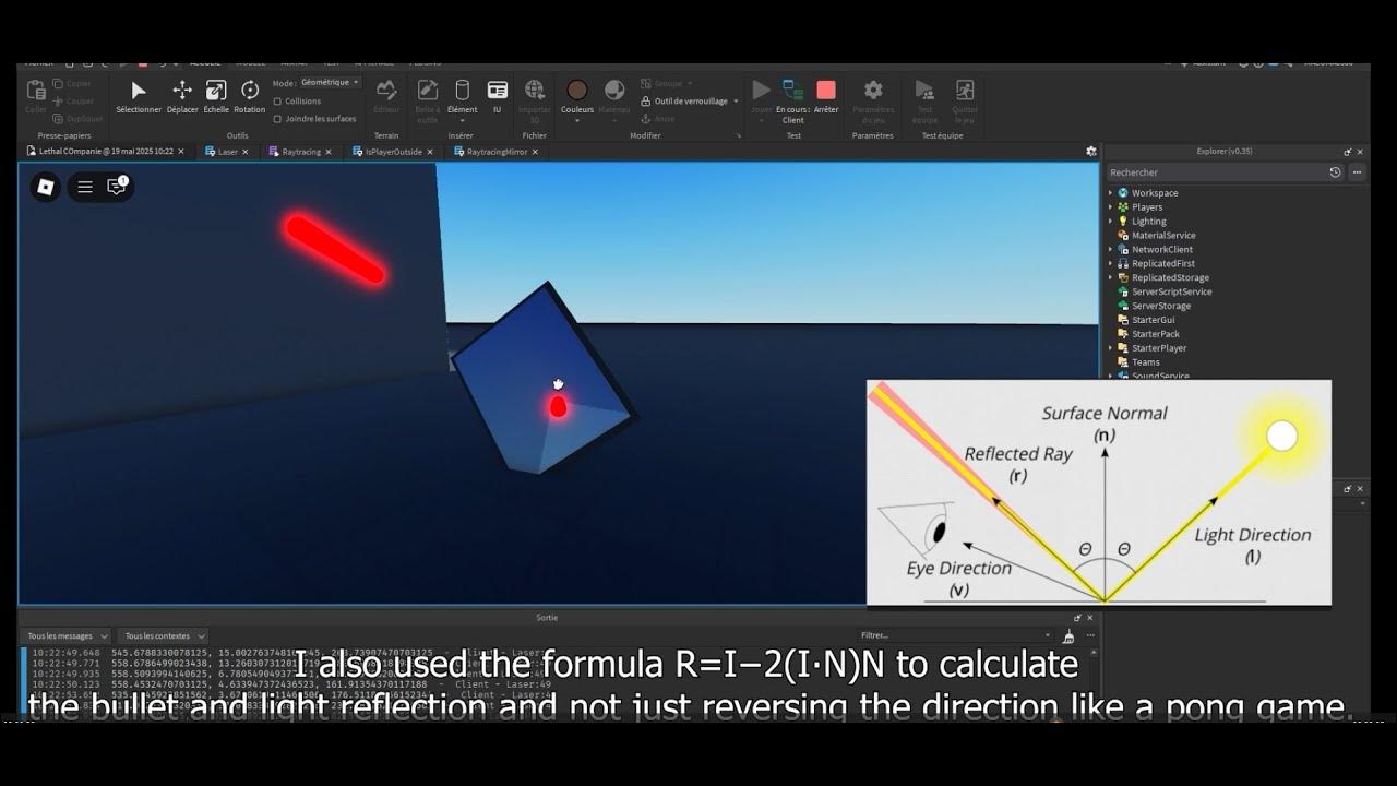 Raytracing vector reflection explained | ROBLOX STUDIO - YouTube