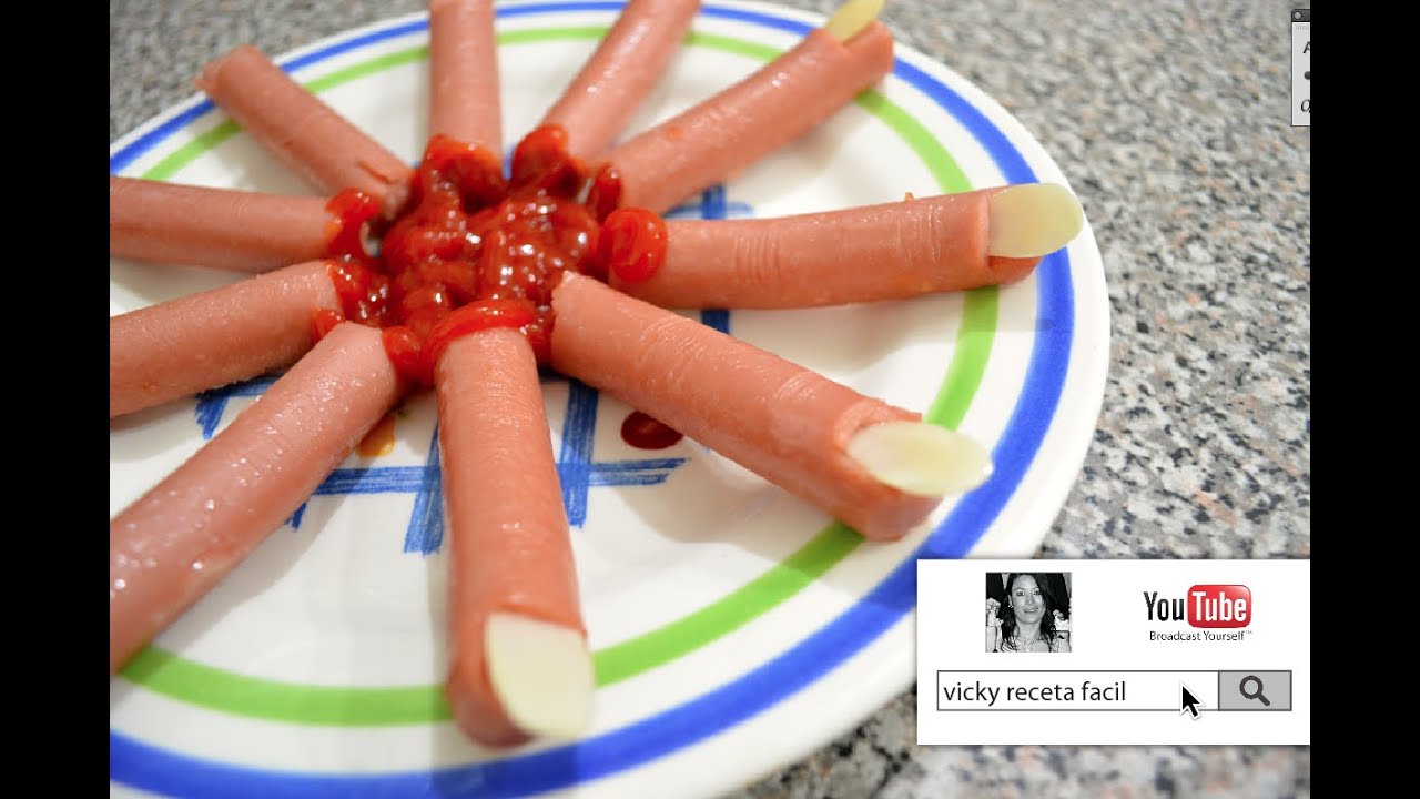 DEDOS DE BRUJA | BOTANA DE SALCHICHAS PARA HALLOWEEN | Vicky Receta ...