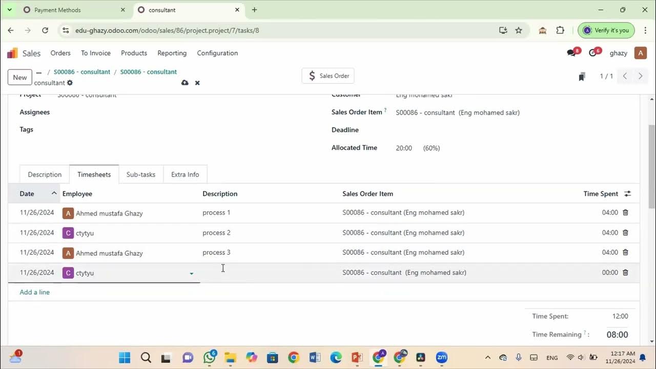 Odoo v18 |Sales Module Invoicing based on time and materialsالفواتير على أساس الوقت والمواد part ...