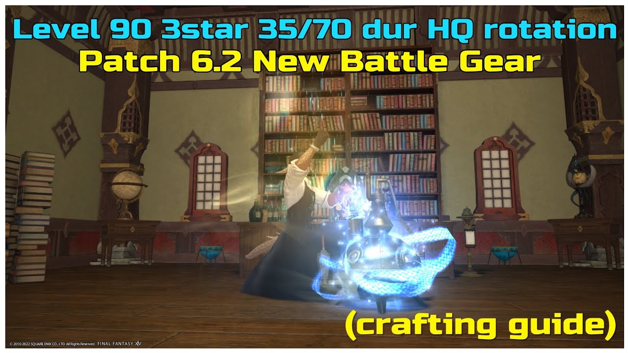 FFXIV endwalker Patch 6.2 level 90 3star 35/70 durability HQ rotation ...