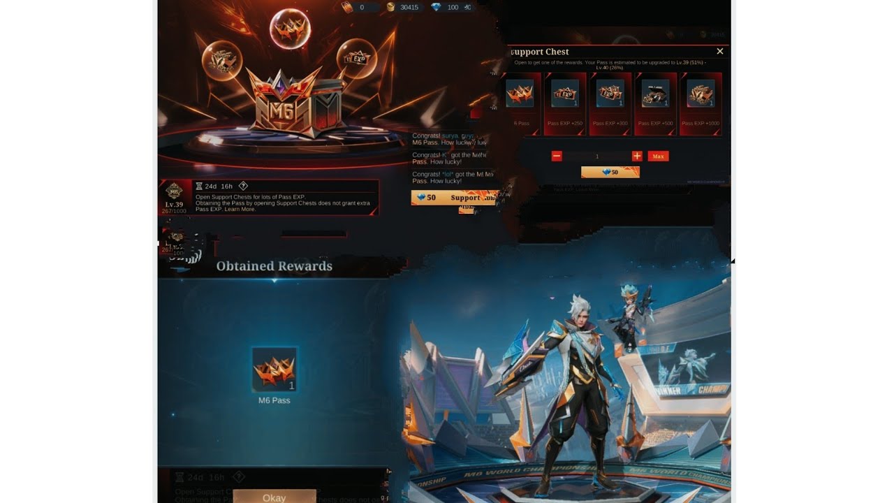 M6 support chest draw! Get M6 pass at 50 diamonds only! #M6 pass #Mlbb ...