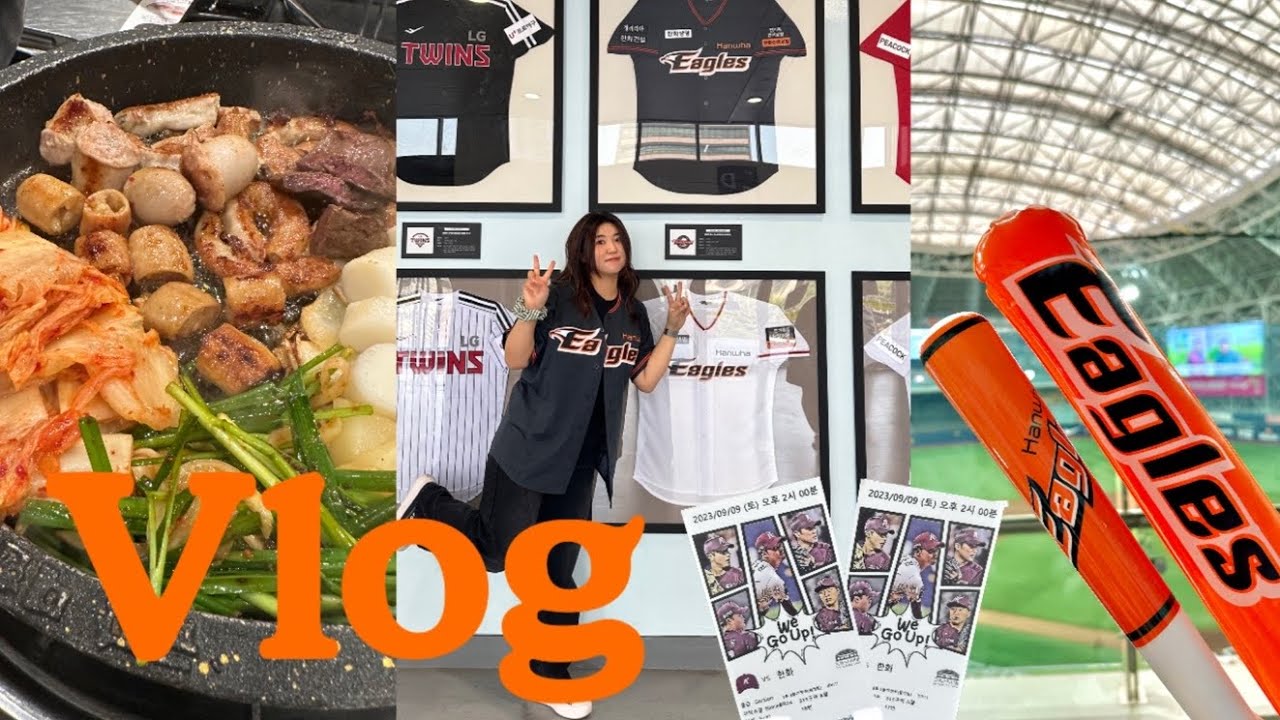 Vlog 일상 브이로그 한화이글스 Vs 키움히어로즈 더블헤더 직관 고척돔 야구장 자취생의 취준 일기 Youtube