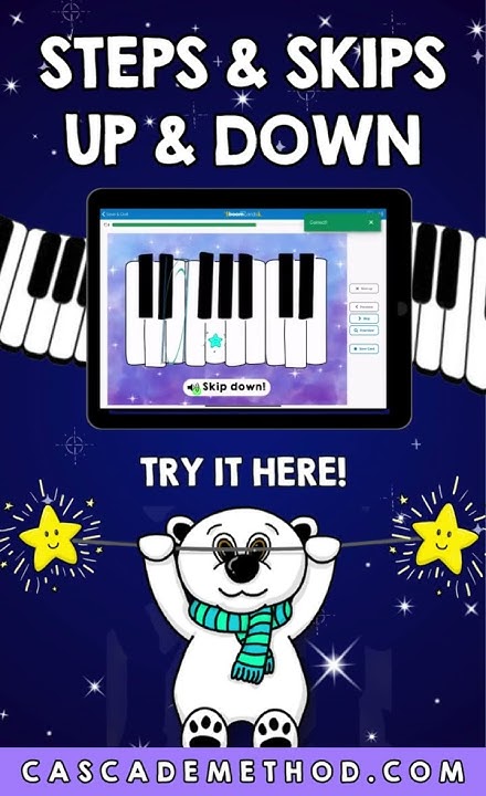 Steps and Skips, Up & Down #piano #pianolessons #pianogame - YouTube