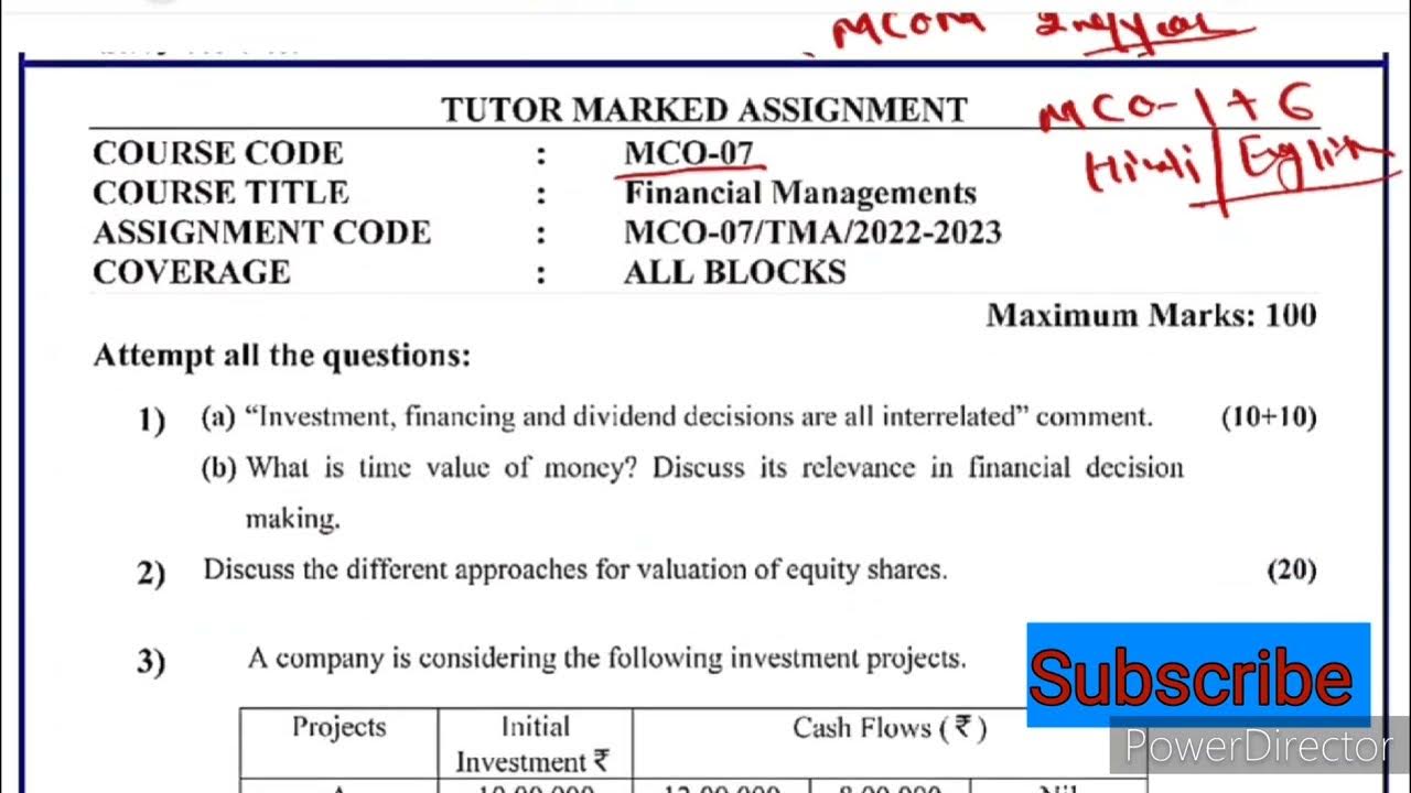 MCO 07 Solved Assignment 2022-23 | MCO 07 Solved Assignment 2022-23 English Medium | MCO 7 M ...