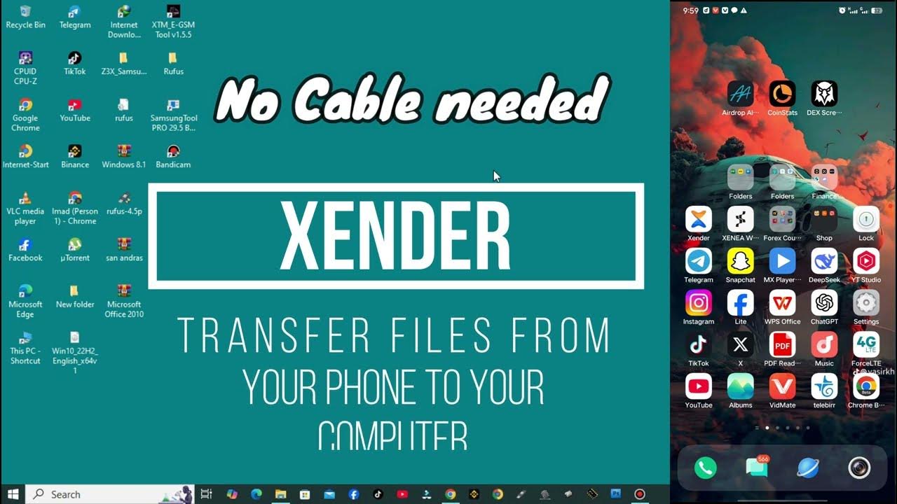 How to transfer files from Phone to PC using Xender - YouTube