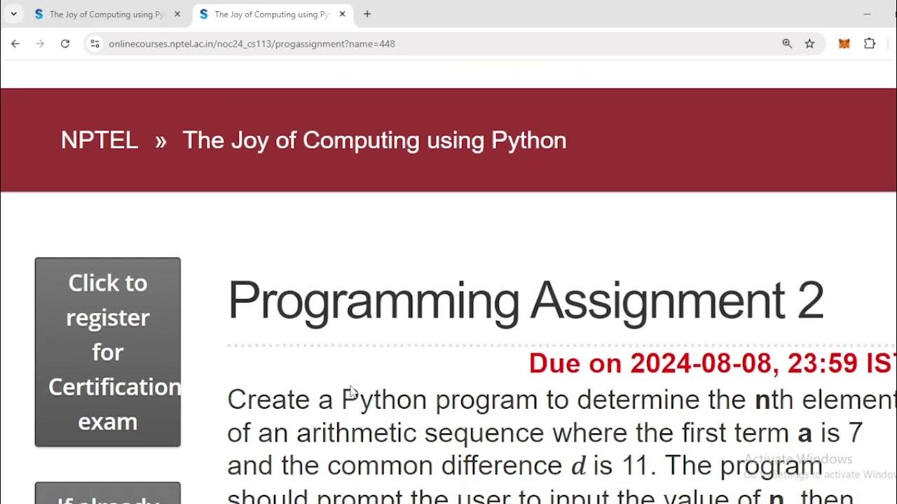 The Joy of Computing using Python | week 2 Nptel programming Assignment solutions 2024 - YouTube