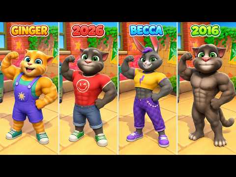 Talking Tom 2026, 2016 vs Talking Ginger vs Becca | Copy Door, Old & New Tom Moves! Concept Gameplay