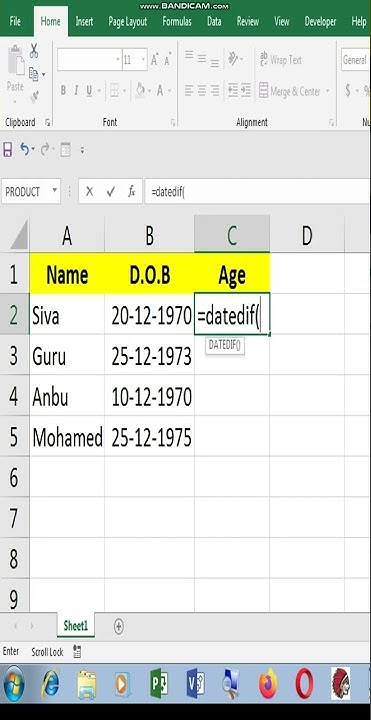 how to find age calculation in excel #exceltricks #excelfunction #exceltips - YouTube