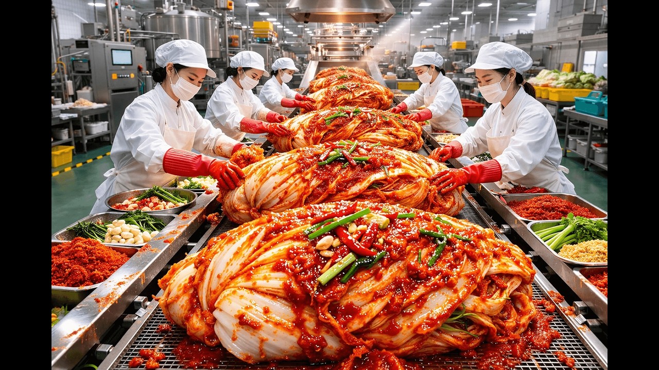 Amazing Food Engineering: Inside a Korean kimchi factory. - YouTube