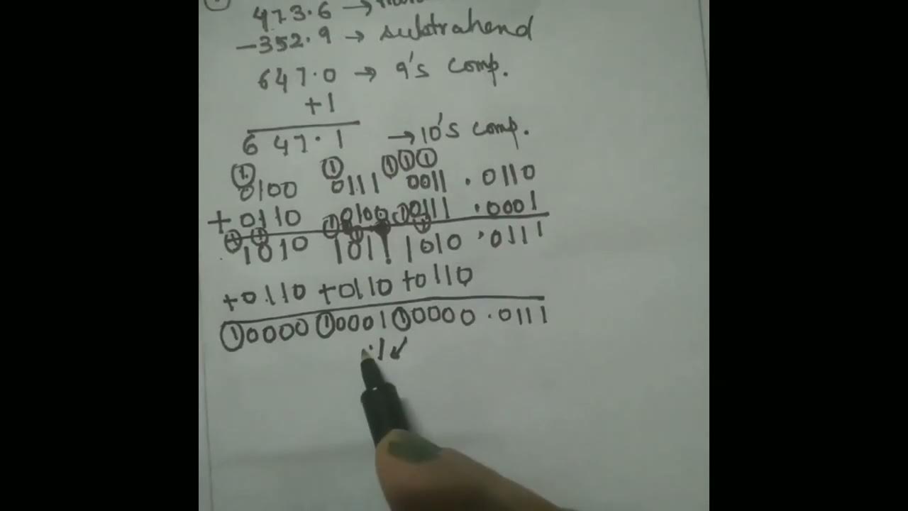 bcd subtraction using 10's complement in hindi - YouTube