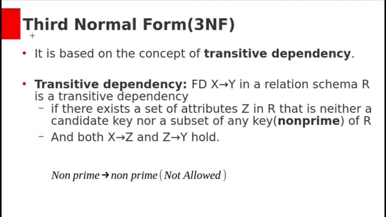 Normalization Part5 - Third Normal Form(3NF) - YouTube