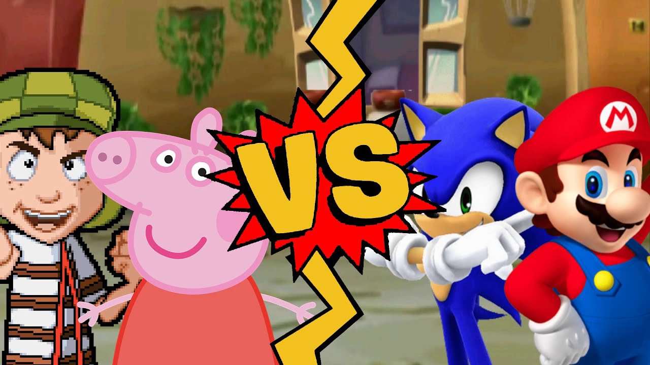M.U.G.E.N Battles | El Chavo/Peppa Pig vs Sonic/Mario - YouTube