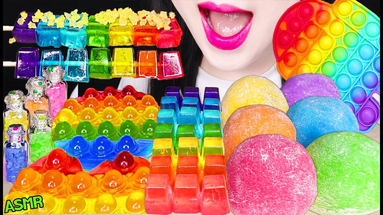ASMR RAINBOW POP IT, PUSH POP, CUBE JELLY, RAINBOW SNOWBALL 레인보우 팝잇 ...