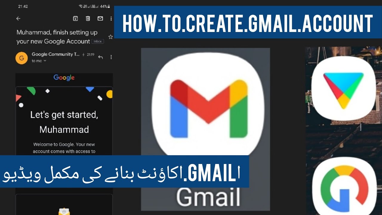 how to create gmail Account Google play store on mobile phone - YouTube