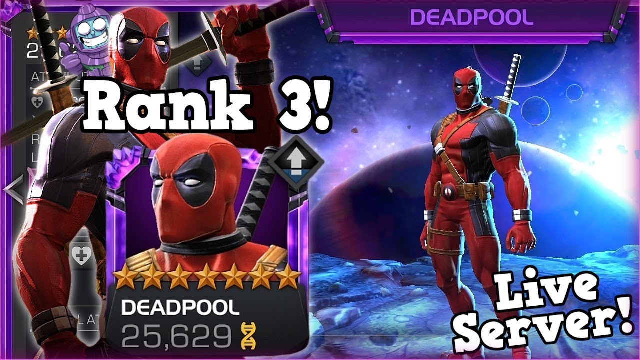 RANK 3 7 Star Deadpool! Rank Up & Gameplay! Live Server! | Marvel ...