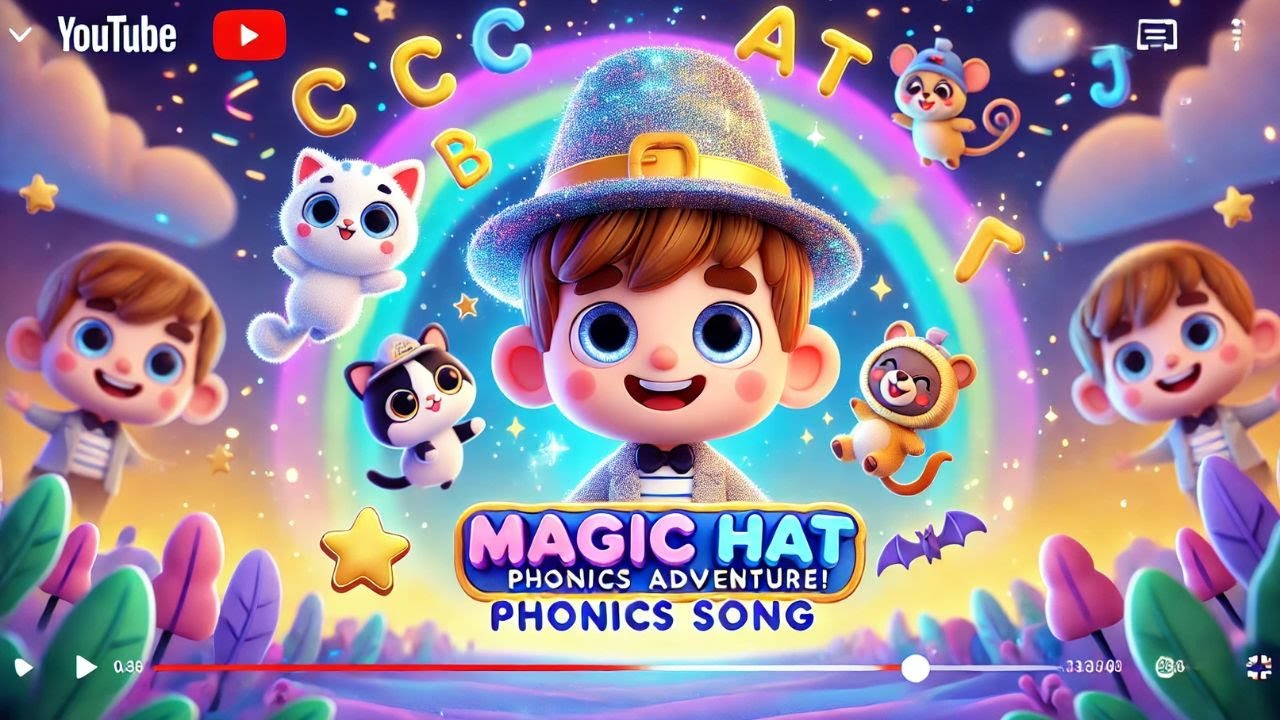 The Magic Hat Adventure! 🎩 Fun Rhyming Phonics Song for Kids |🐱🐭 ...