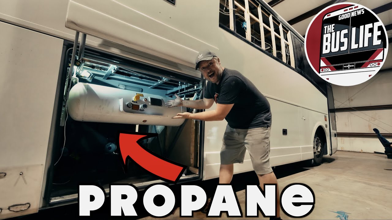 Installing our Propane Tank into our Bus Conversion! - YouTube