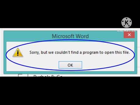 Microsoft word Fix Sorry, but we couldn't find a program to open this file. | Error Word to Pdf ...