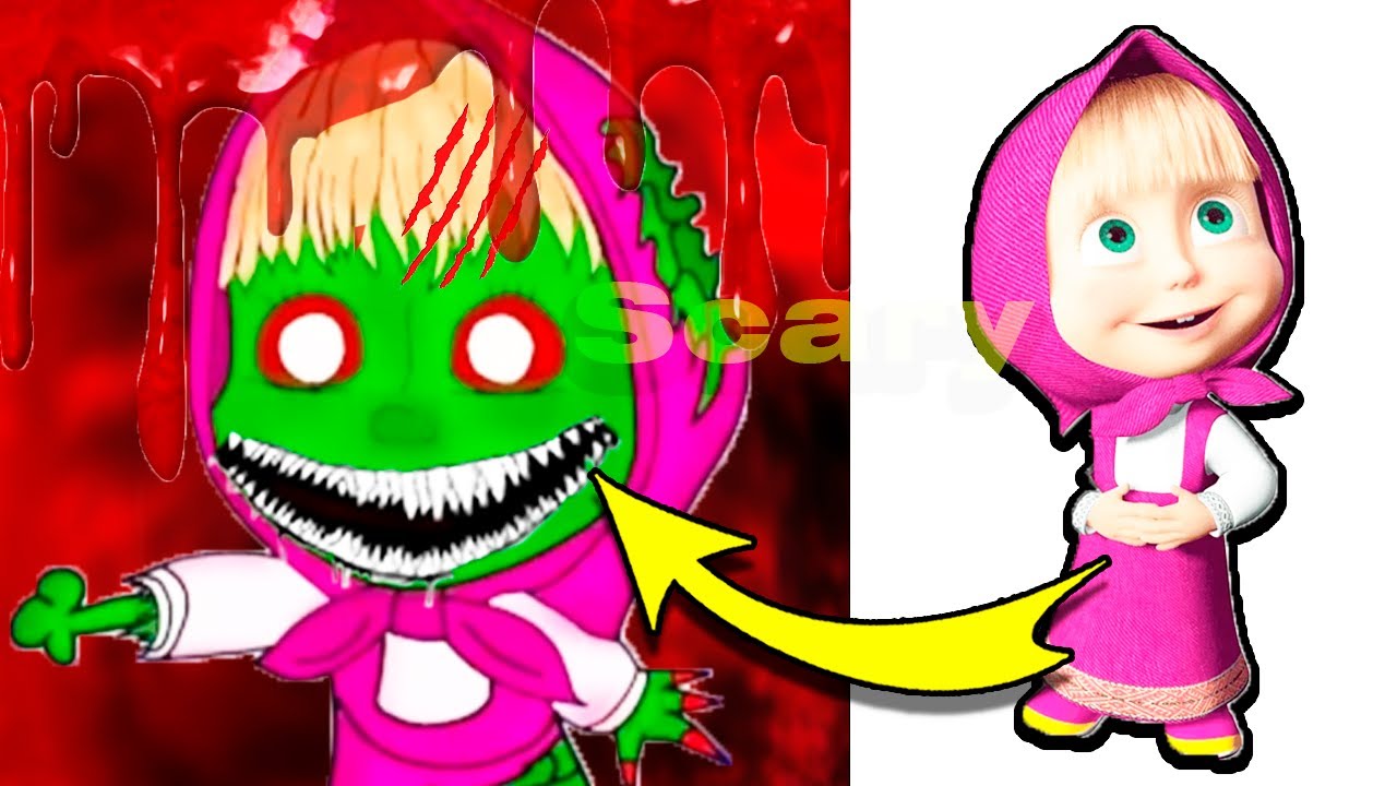 Masha And The Bear Zombie Horror Version Art | Scary Version - YouTube
