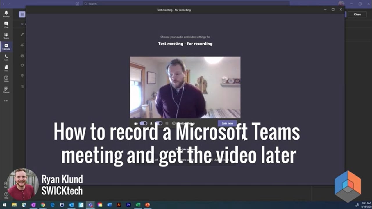How to record a Microsoft Teams meeting and get video later - YouTube