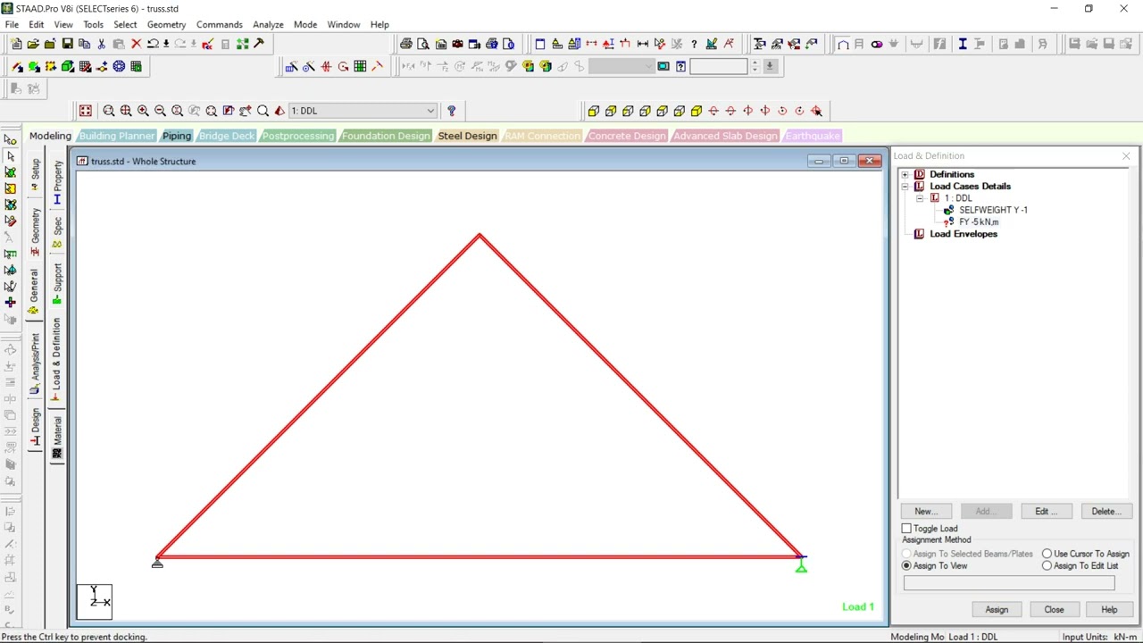 Exercise 2.a - STAAD - TRUSS ANALYSIS & DESIGN - YouTube