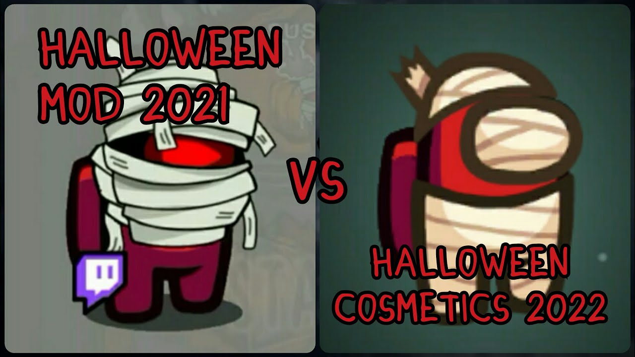 Among Us 2021 Halloween Mod VS Among Us 2022 Halloween Cosmetics - YouTube