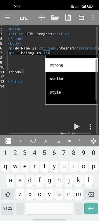 Learn HTML without a Computer || usage of strong tag in HTML #shorts # ...