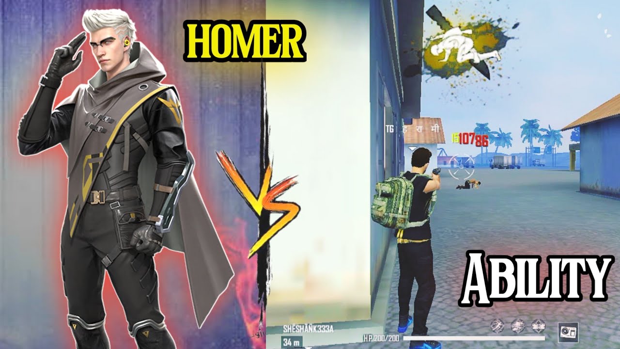 Free fire Ability Test homer character with GamePlay | Ability Test ...