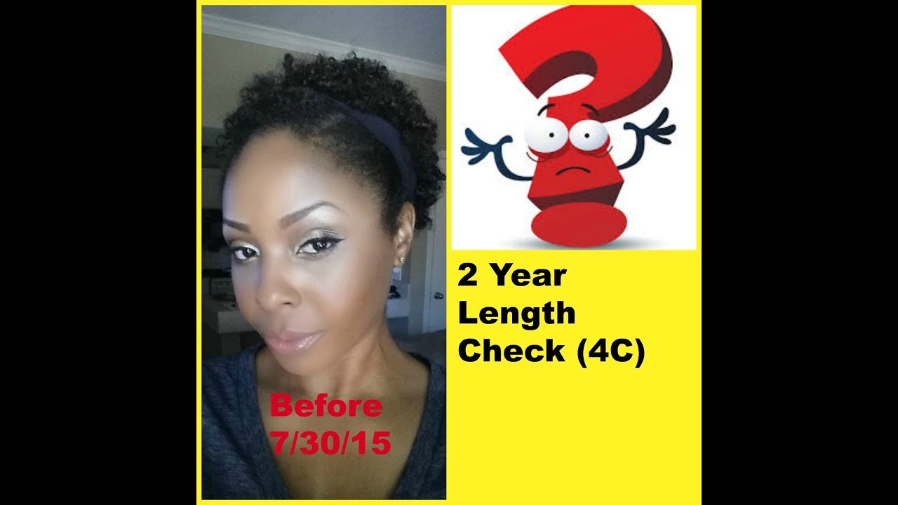 2 Year Length Check (Natural 4C hair) Straightened - YouTube