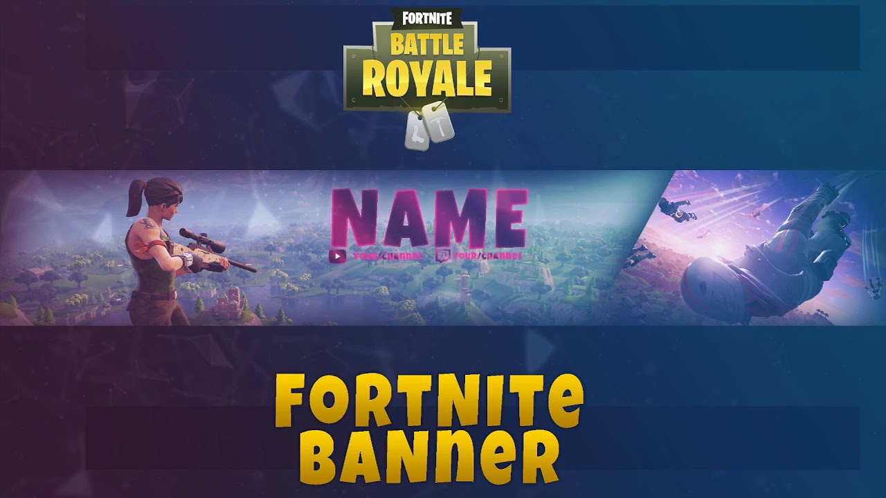 Fortnite:: FREE Channel Art Banner Template [Photoshop] - YouTube