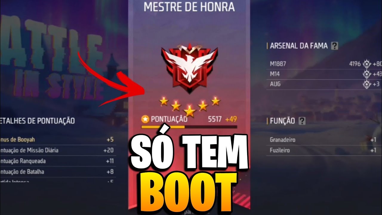 COMO CAIR COM BOOT NA NOVA TEMPORADA 44 DO FREE FIRE!! PEGUE DESAFIANTE ...