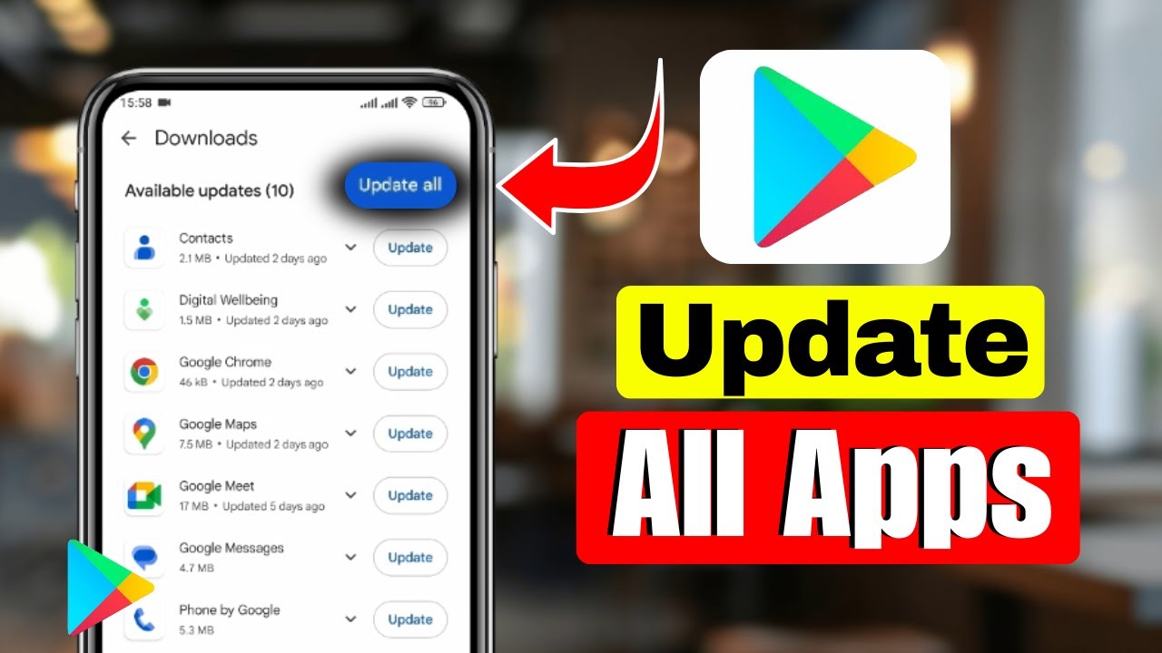 How to Update All Apps Just One Click on Play Store - YouTube