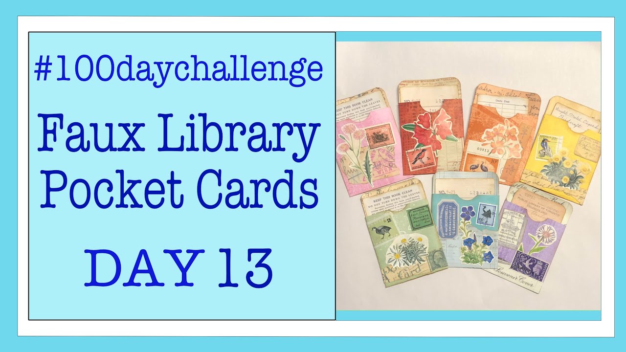 Day 13 - Faux Library Pockets with library card and decorated for ...