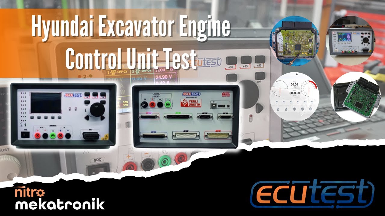 Hyundai Excavator Engine Control Unit Test | Ecutest - YouTube