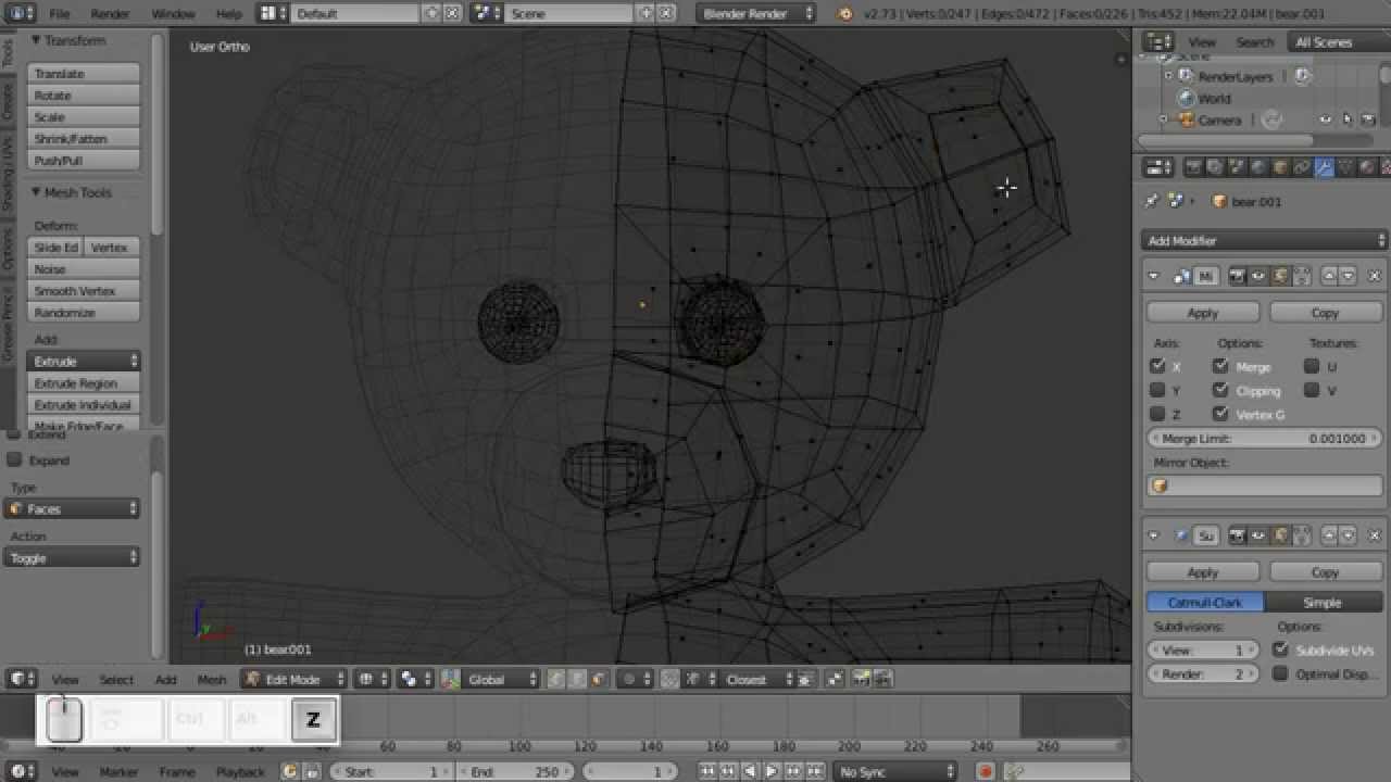 Blender - Teddy bear modeling - YouTube