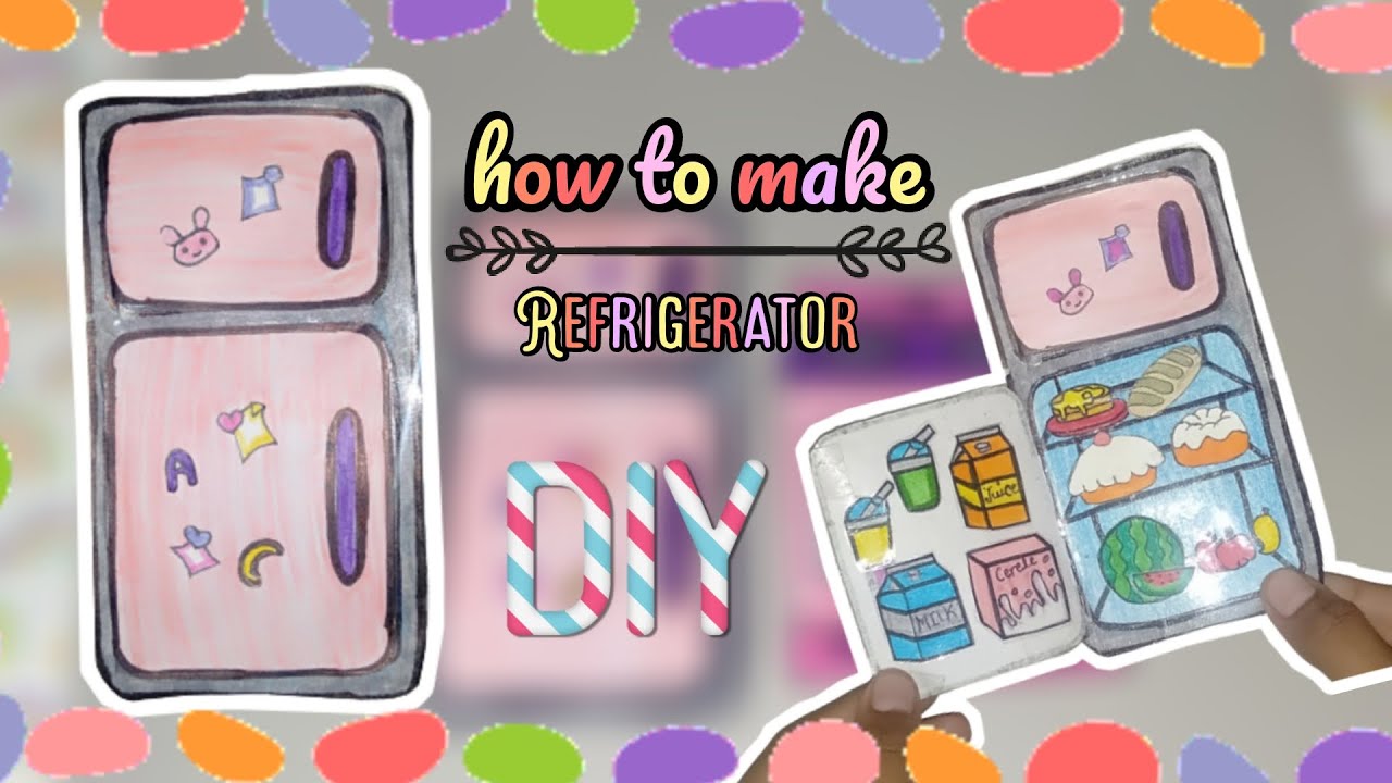 DIY FURNITURE FOR PAPER DOLL/HOW TO MAKE REFRIGERATOR/ HOW TO MAKE ...