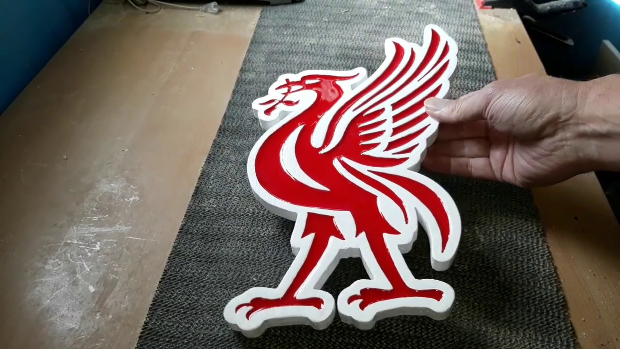 Liver bird with resin inlay on recycled wood,router project. - YouTube