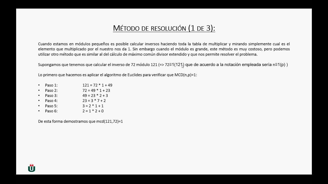 Inverso Modular Multiplicativo - YouTube