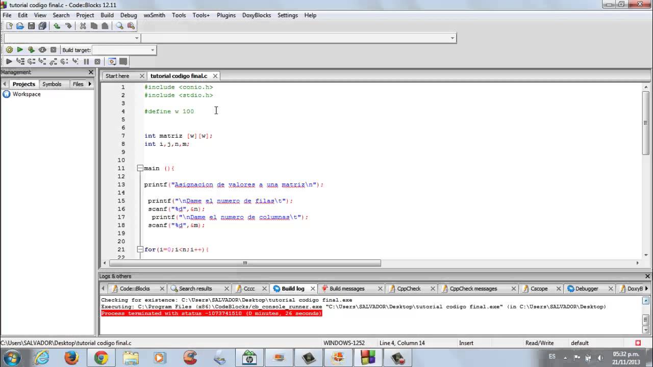 tutorial matricez en C - YouTube